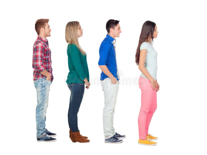 Diverse Group of People Standing in Row Stock Image - Image of people ...