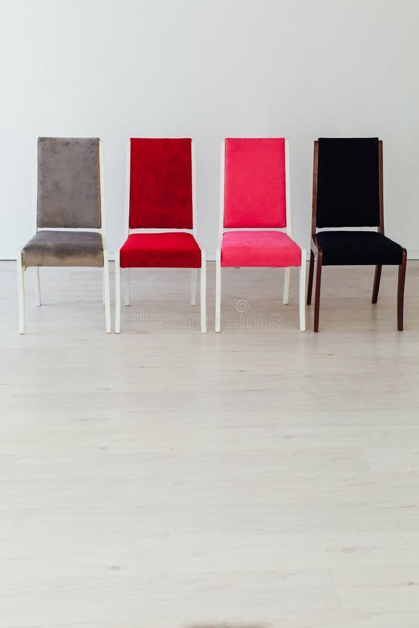 Four Chairs in the Interior of an Empty White Office Stock Image ...