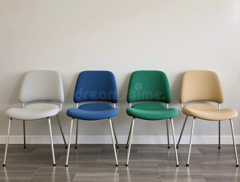 Four Chairs are Lined Up in a Row Stock Illustration - Illustration of house, sizes: 377529662