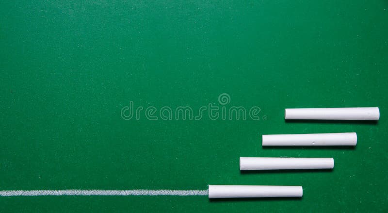 Four Chalks on Blackboard Copy Space Stock Image - Image of school ...