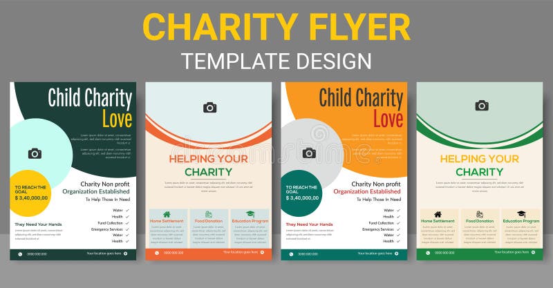 Charity Gala Flyer Non-Profit Fundraiser Event Invitation Stock Vector ...