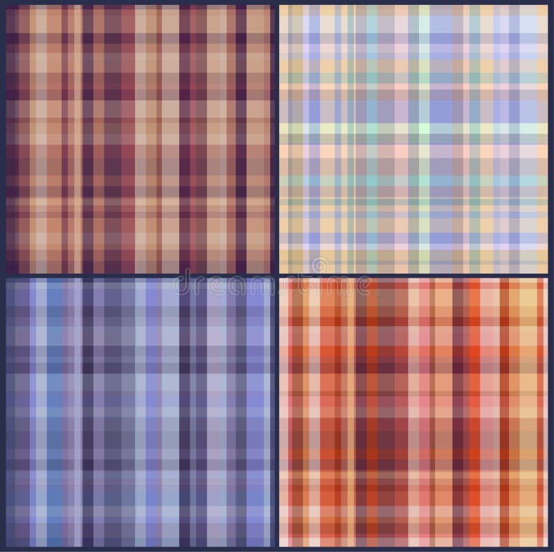 Four Checkered Seamless Texture Stock Vector - Illustration of ...