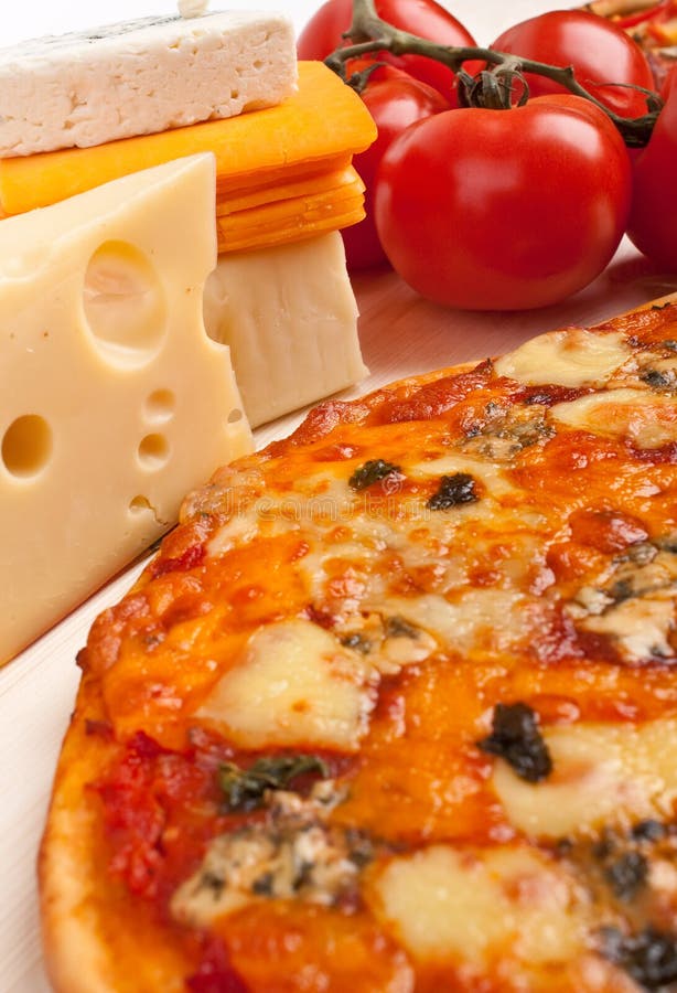 Four cheese pizza stock image. Image of eatable, parmesan - 11921963