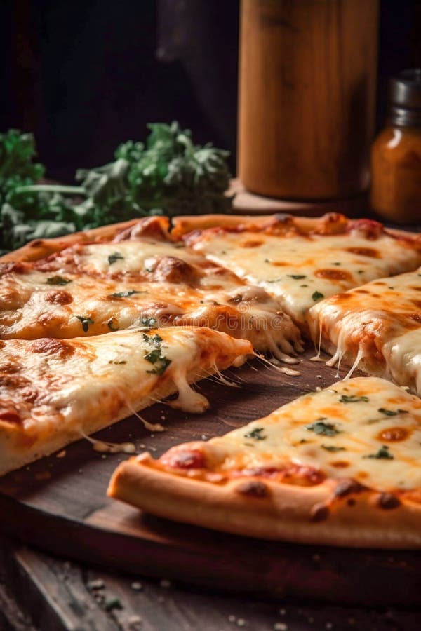 Four Cheese Pizza Close Up. Generative Ai Stock Illustration ...