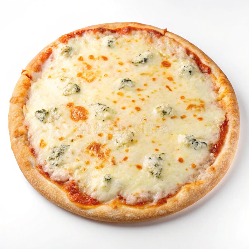 Four Cheese Pizza Isolated on White Background Stock Illustration ...