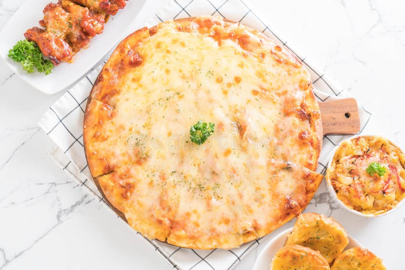 Four cheese pizza stock photo. Image of meal, italian - 105433002