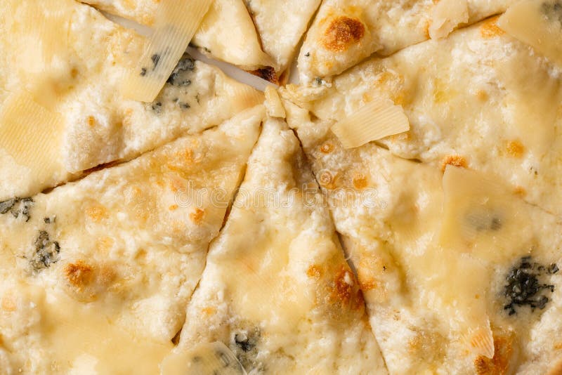 Four Cheese Pizza Quattro Formaggi Close Up Photo. Stock Image - Image ...