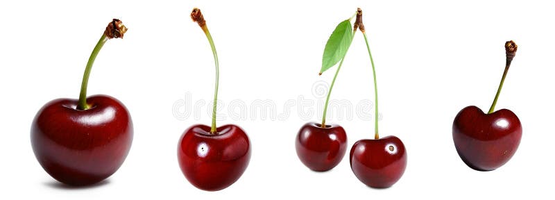 Four Cherries are Shown in a Row, with One Cherry in the Middle ...