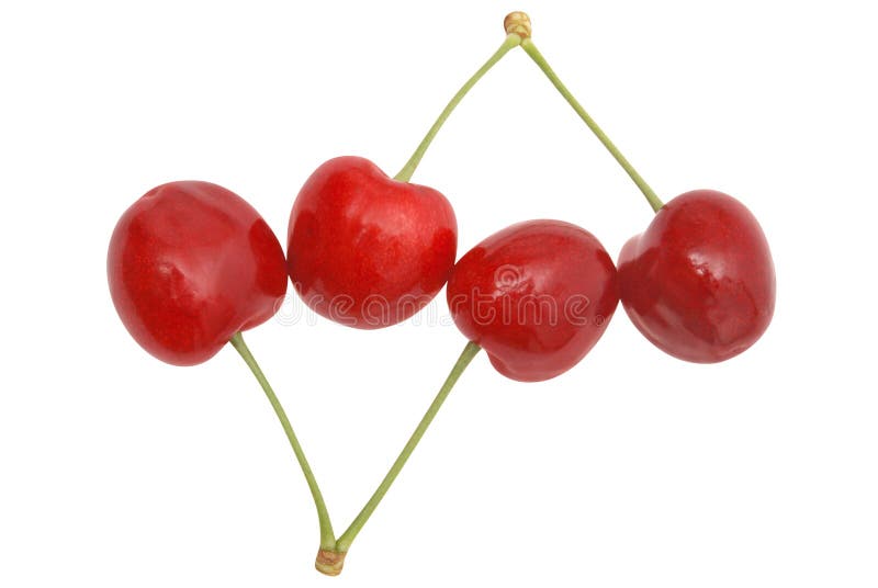 Four Cherries For One Peach Stock Photo - Image of cherry, fruit: 14863282