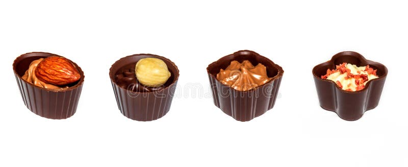 Four Chocolates Brownies on a Blue and Red Checkered Background Stock ...