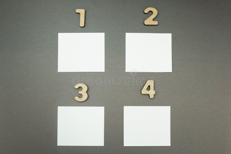 Four Choices on a Gray Background Stock Photo - Image of choice ...