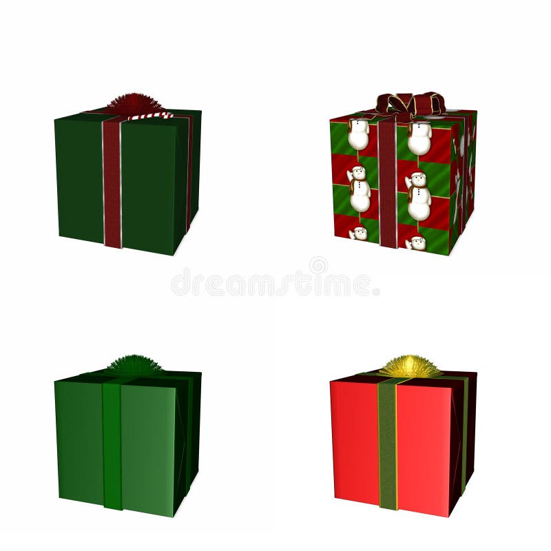 Four Christmas Gifts stock illustration. Illustration of wrap - 1970376