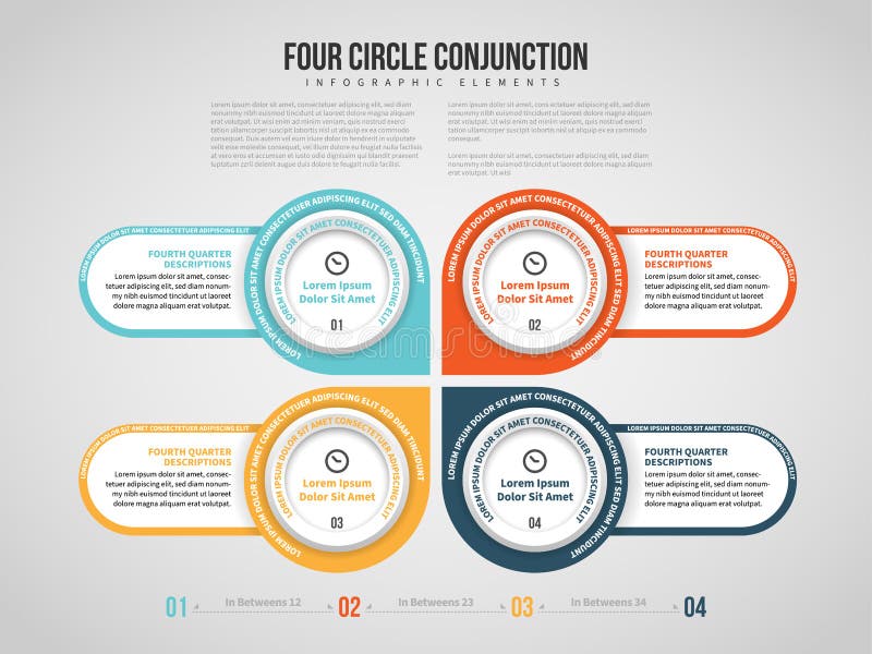 Four Circle Conjunction Infographic Stock Vector - Illustration of ...
