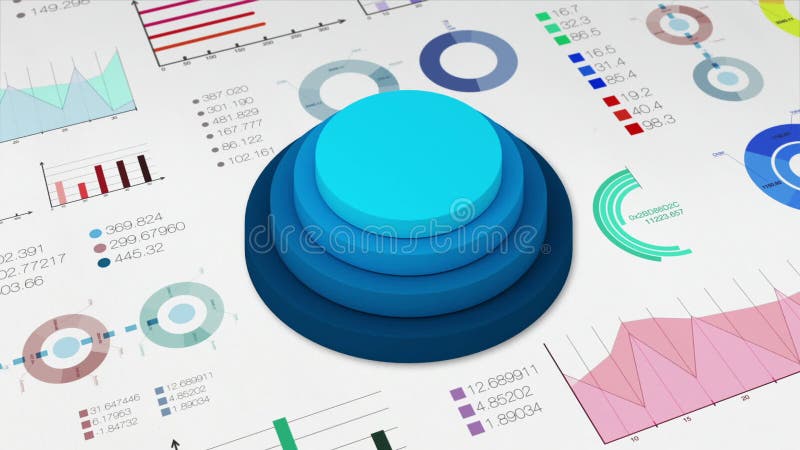 Circle Diagram Infographic Spinning Around Animation. Rotation of Cycle ...