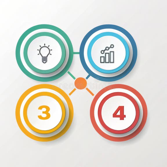 Four-Circle Infographic Idea, Growth, Steps, Data Visualization ...