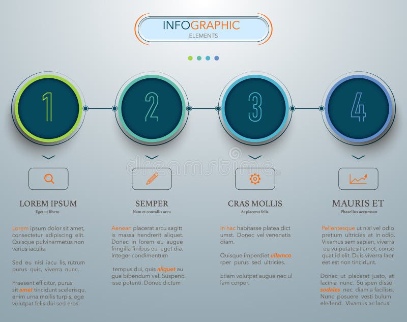 Four Circle Options or Steps Pattern Stock Vector - Illustration of ...