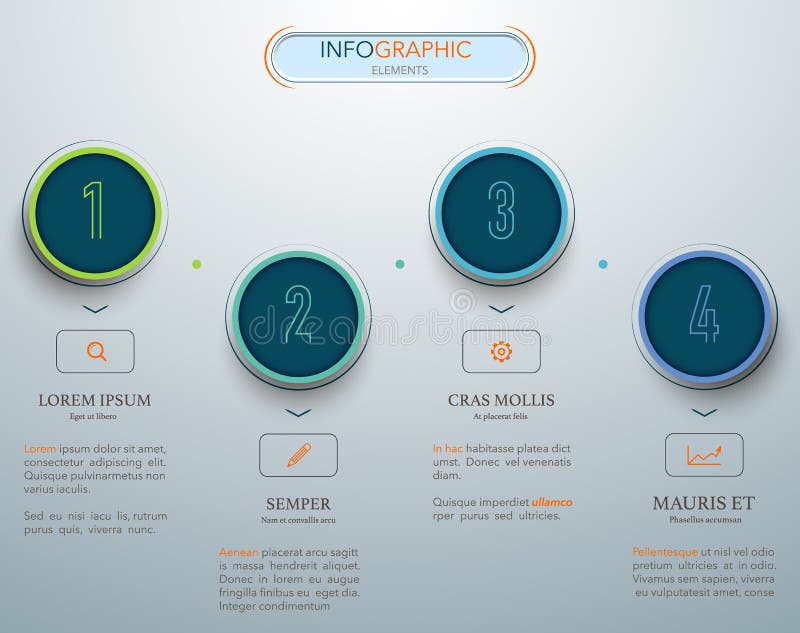 Four Circle Options or Steps Pattern Stock Vector - Illustration of ...
