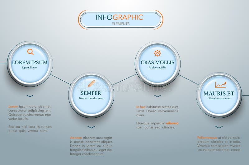 Four Circle Options or Steps Pattern Stock Vector - Illustration of ...