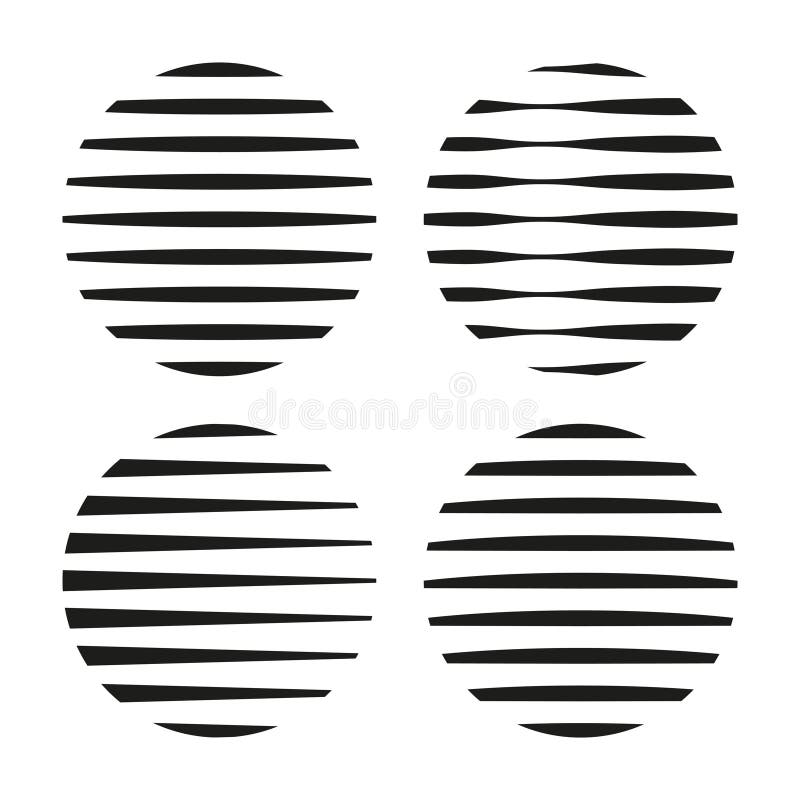 Four Circles with Changing Black Stripes. Modern Optical Effect ...
