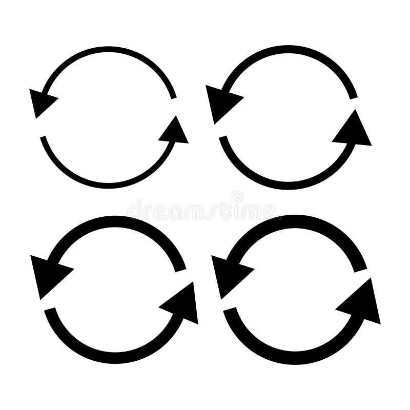 Four Circular Arrow Icons. Black Recycle Symbols. Vector Elements ...