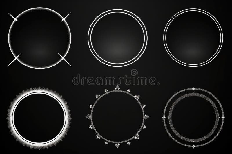 Four Circular Frames on a Black Background. Perfect for Adding Text or ... Four Circular Frames on a Black Background. Perfect for Adding Text or ...