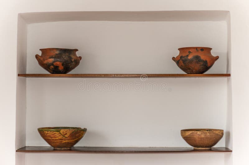 Four clay pots stock image. Image of flower, brown, empty - 90043977