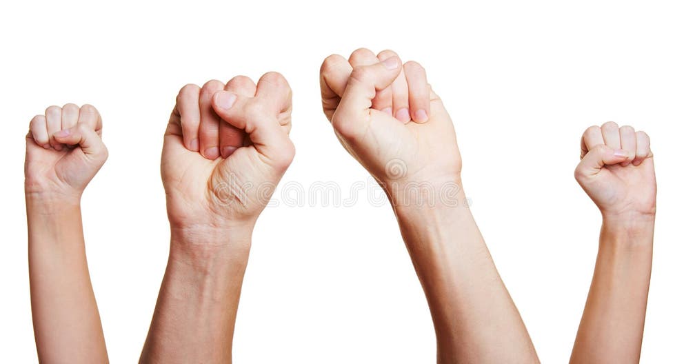 Four clenched fists stock image. Image of success, fist - 28438199