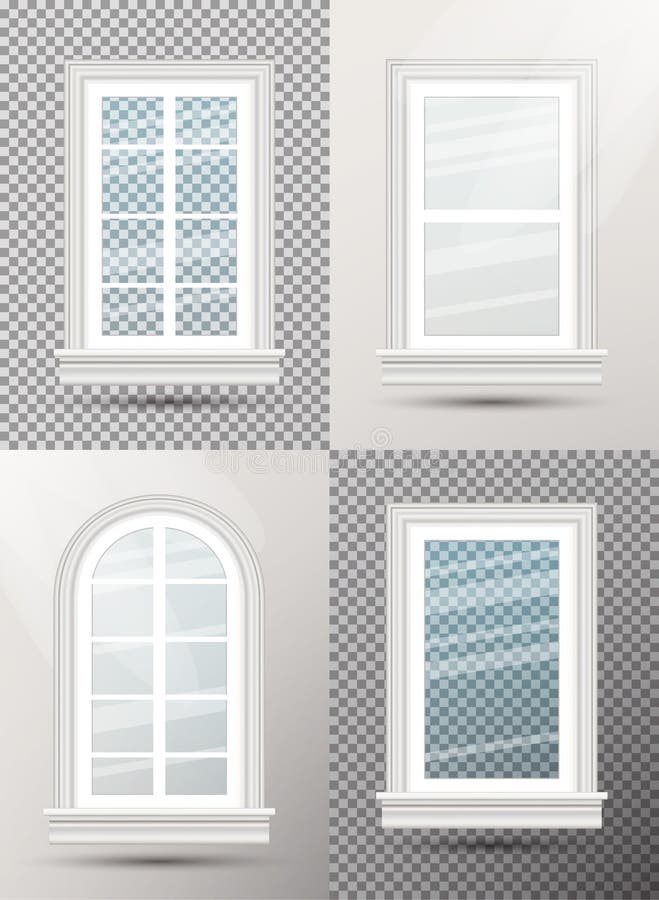 Glass Window Isolated on Transparent Background. Vector Illustration ...