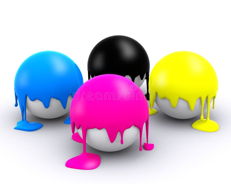 Four CMYK color balls stock illustration. Illustration of yellow - 38371107