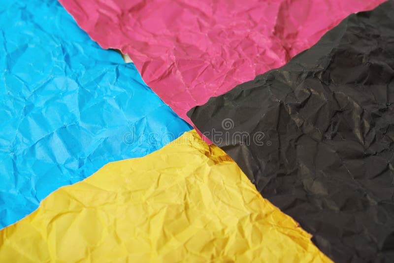 Four CMYK Colored Paper Sheets Stock Photo - Image of light, backdrop ...