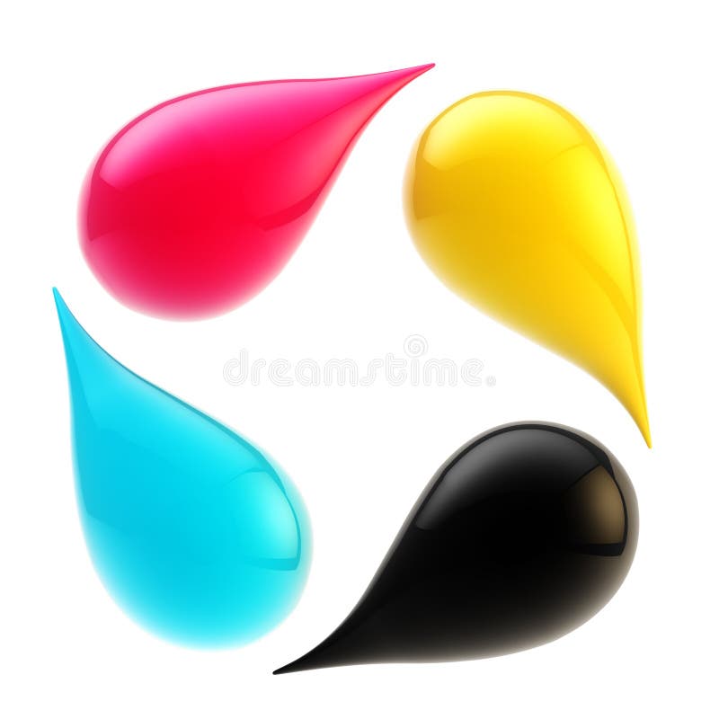 Set of Four Cmyk Drop Icons Isolated Stock Illustration - Illustration ...