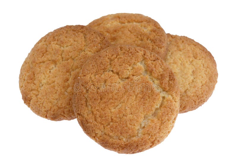 Four Coconut Flavor Cookies on a White Background Stock Image - Image ...