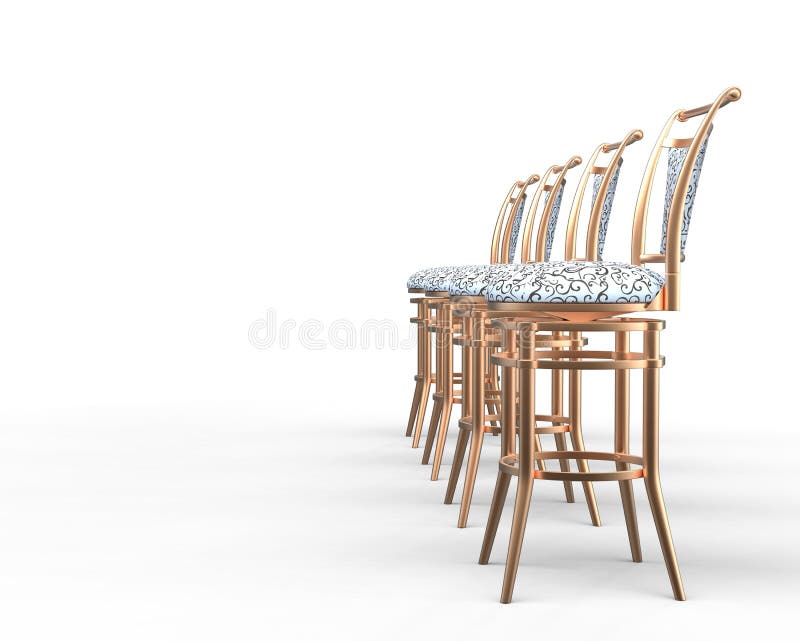 Coffee Shop Chair Slightly Top View. Stock Illustration - Illustration ...