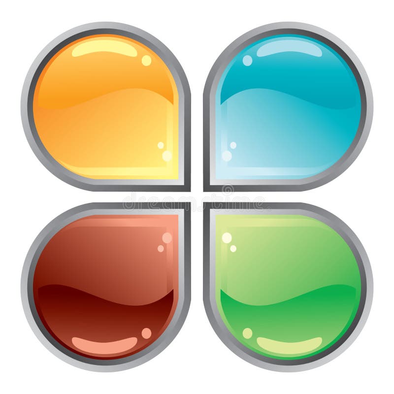 Four Color Abstract Vector Web Button Icon Stock Vector - Illustration ...