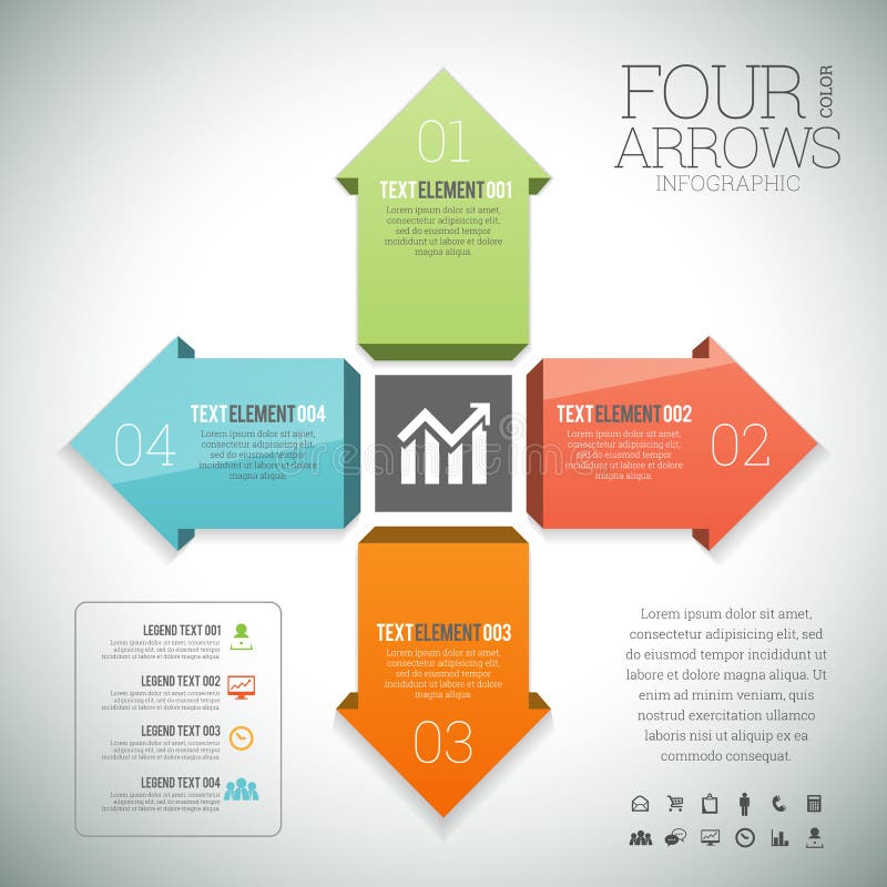 Four Color Arrows Infographic Stock Vector - Illustration of flow ...