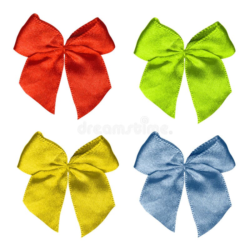 Four color bows stock image. Image of valentine, congratulation - 7221749
