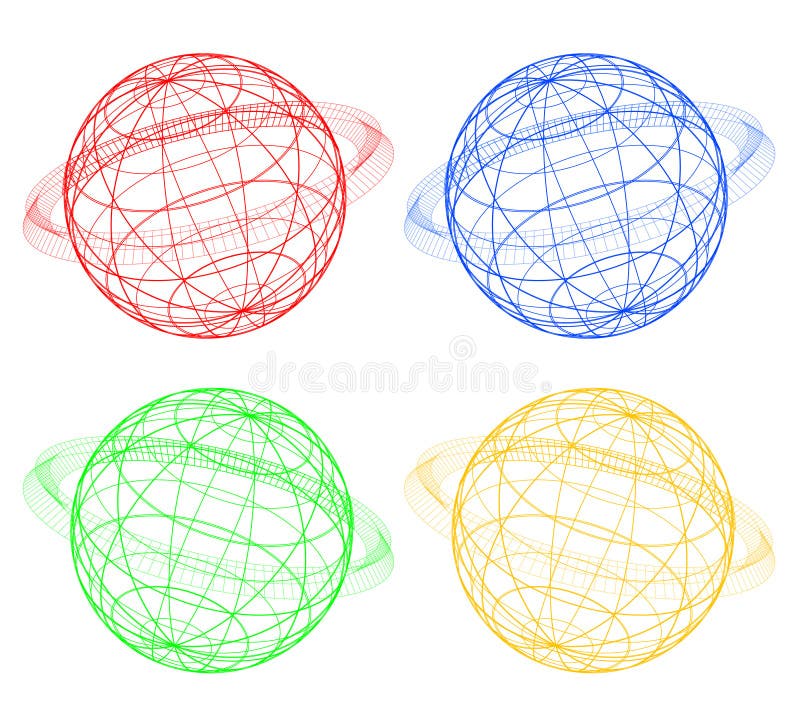 Four color circle icons stock vector. Illustration of design - 240481795