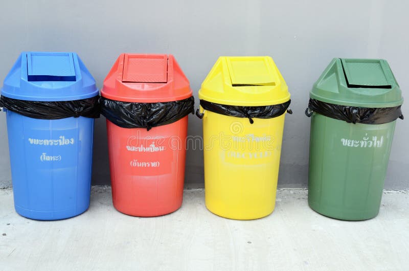 Trashes for Garbage Classification Stock Photo - Image of enviroment ...