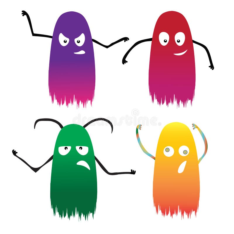 Four color ghost stock vector. Illustration of isolated - 76310690