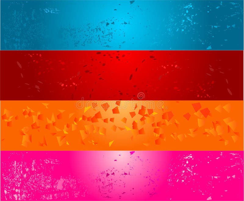 Four colored grunge banner stock vector. Illustration of element - 9113643