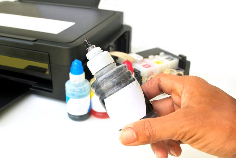 Four Color Printing cmyk. stock photo. Image of cartridge - 143108862