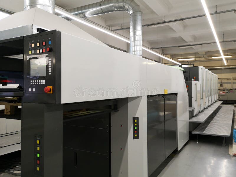 Four Color Printing Machine Stock Photo - Image of engineering, gear ...