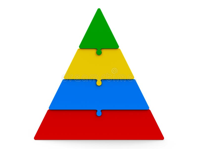 Four color puzzle pyramid stock illustration. Illustration of diagram ...