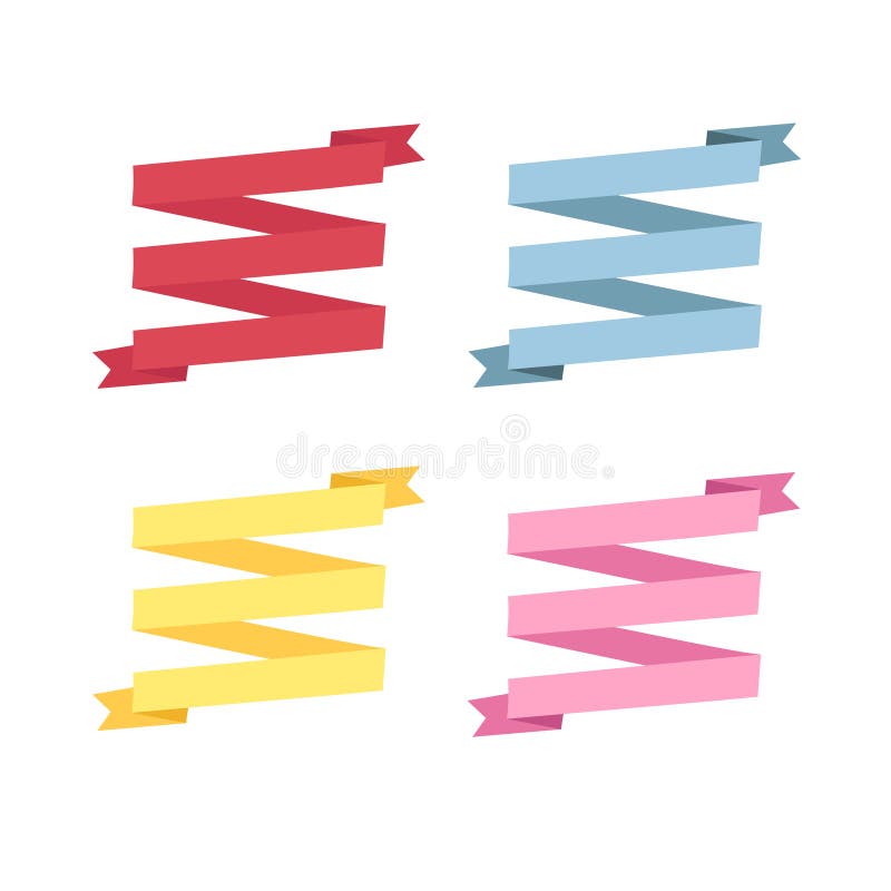 Four color ribbon patterns stock vector. Illustration of emblem - 73148899
