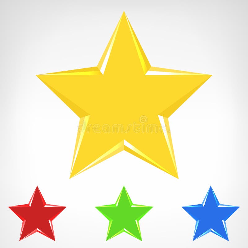 Four Color Star Element Collection Stock Vector - Illustration of ...