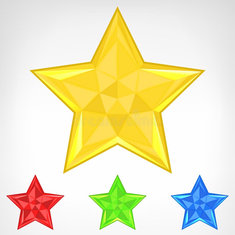 Four Color Star Element Set Isolated Stock Vector - Illustration of ...