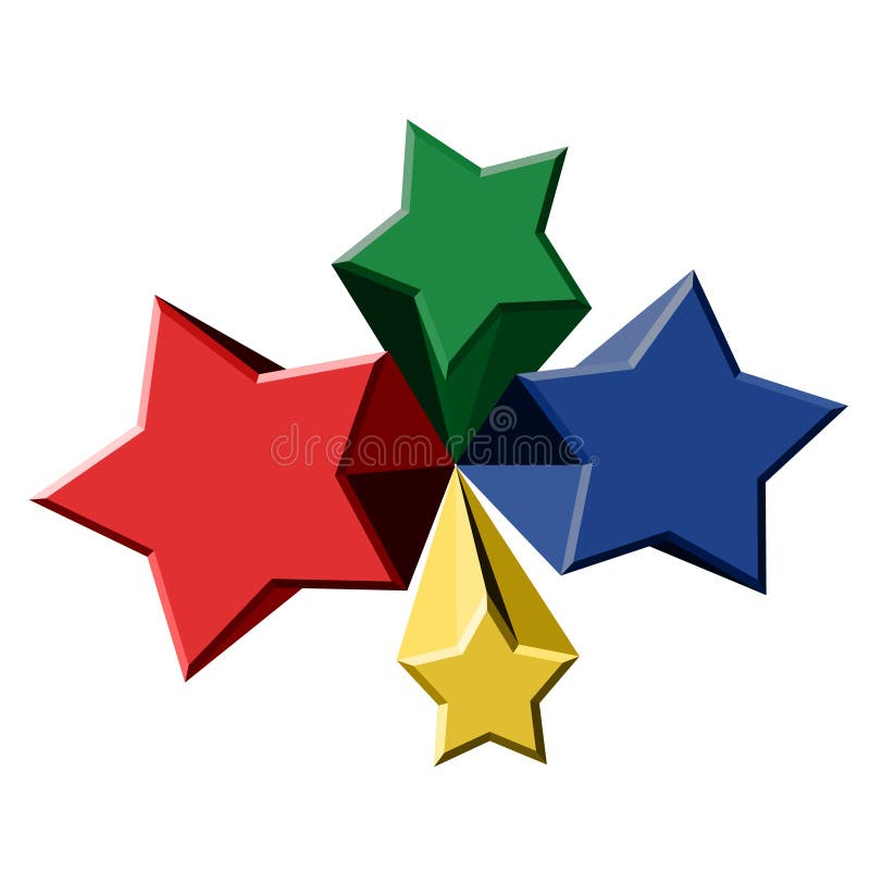 Four color stars stock vector. Illustration of perspective - 22557843