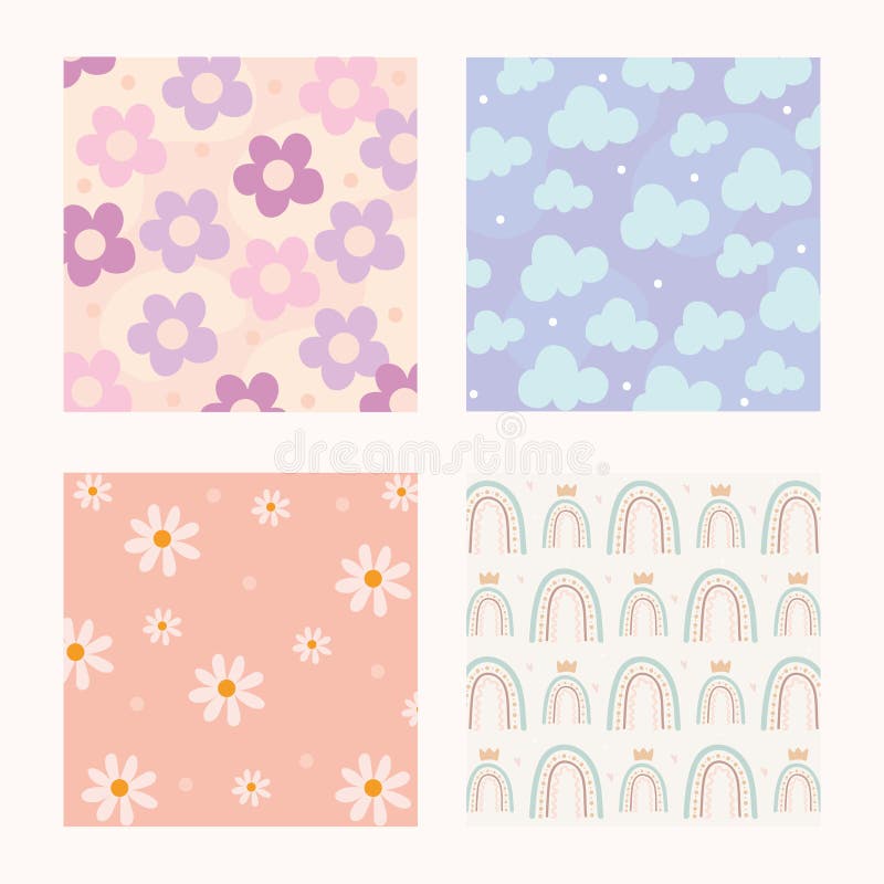 Four colored backgrounds stock vector. Illustration of cute - 238749830