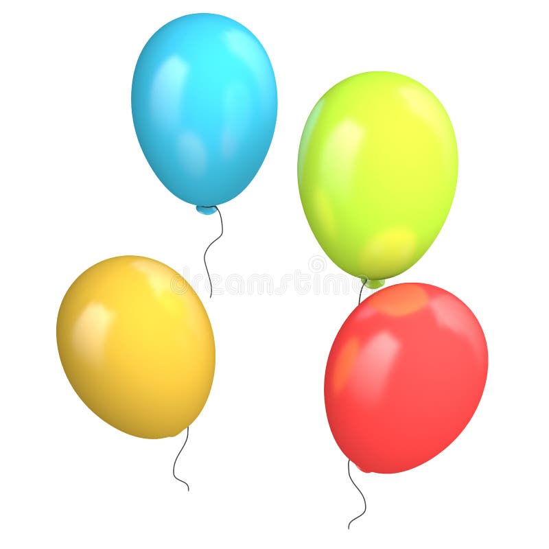 Four colored balloons stock illustration. Illustration of baloon - 31695984