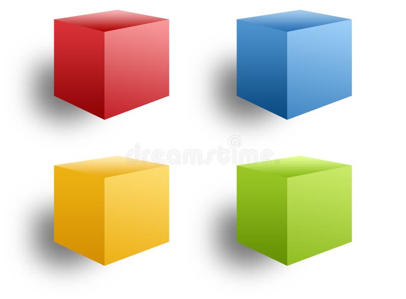 4 colored boxes stock illustration. Illustration of blue - 434346
